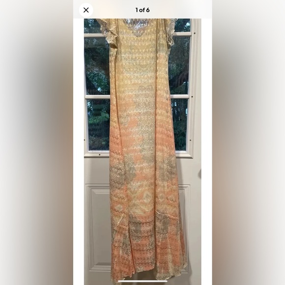 Reba | Dresses | Reba Women Size L Bohemian Multicolor Maxi Dress White ...
